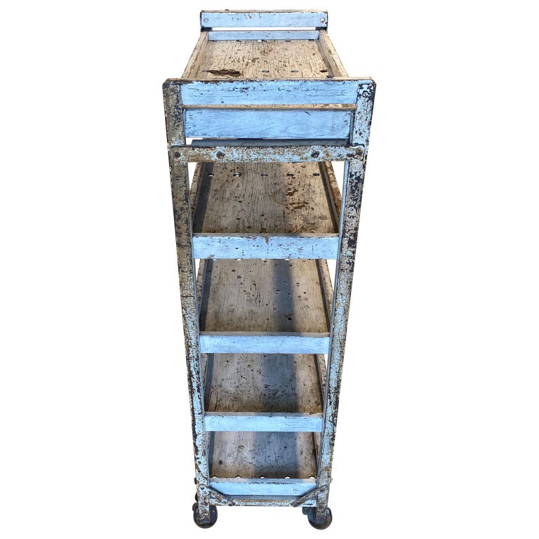 1930's Painted Wooden 5 Shelves Cart Or Bread Rack For Sale at 1stDibs ...