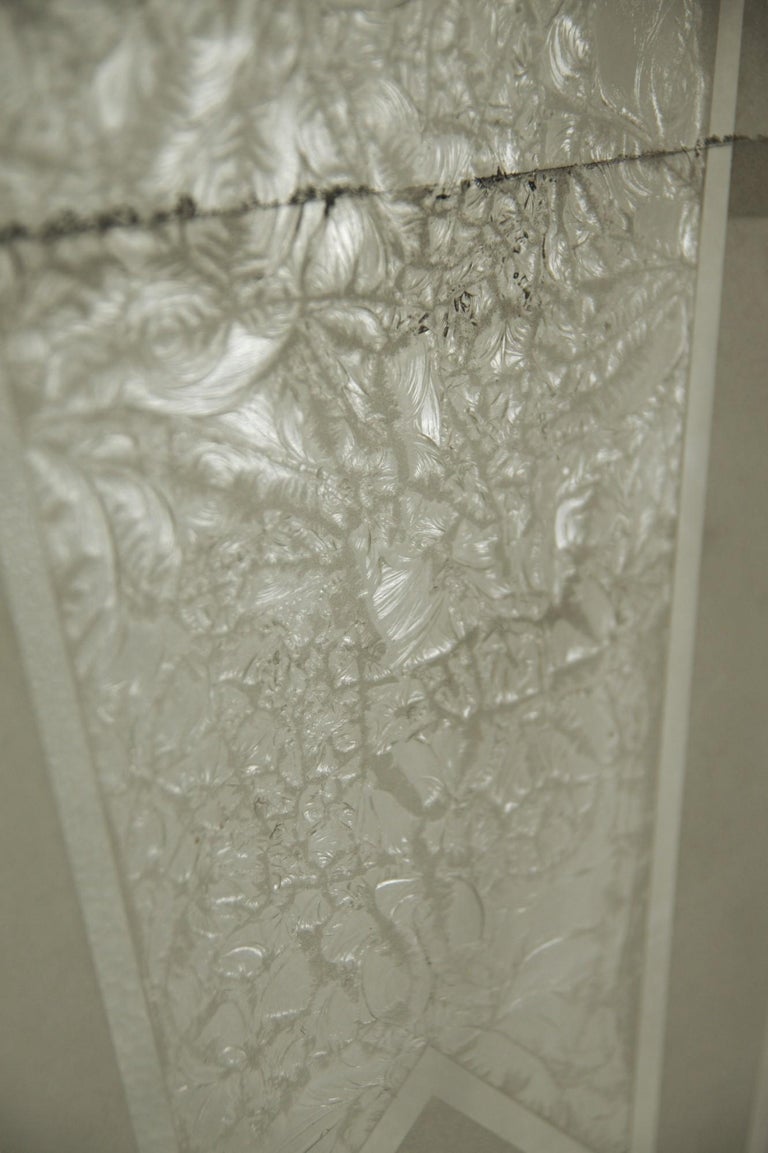 1930s Pair of Art Deco Decorative Patterned Textured Glass Windows For ...