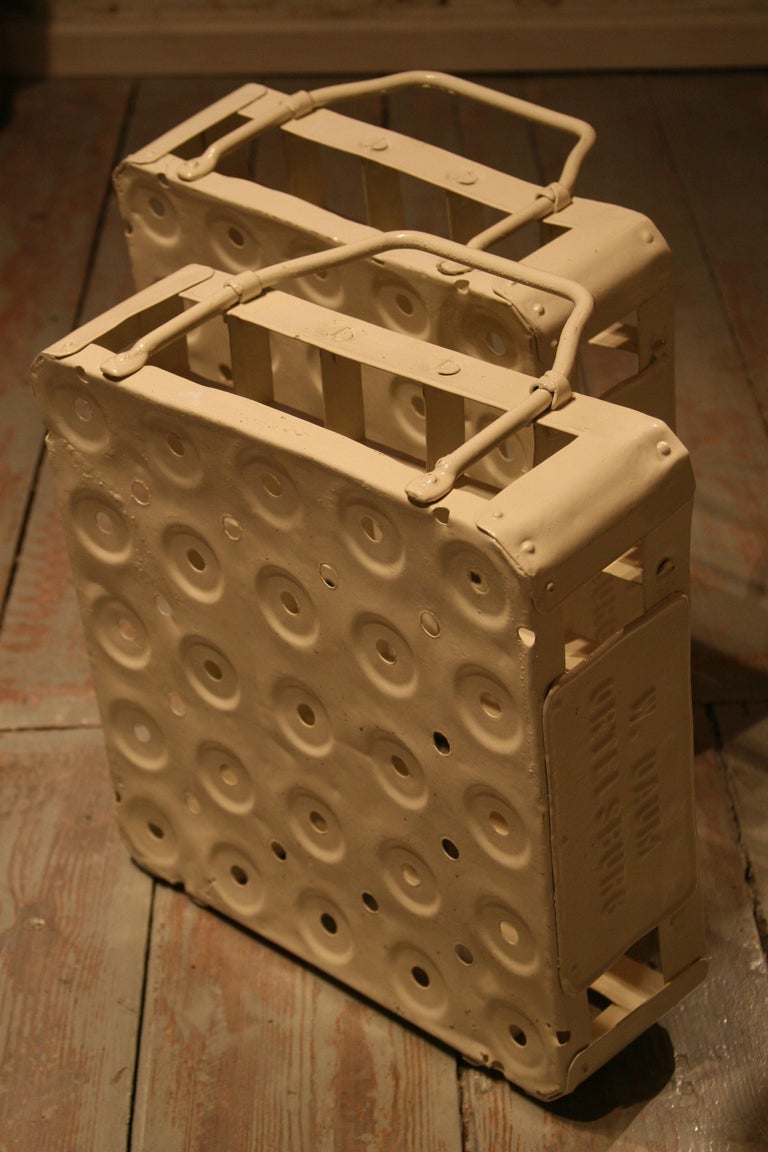 1930s Pair of Steel Walter Daum Ortelsburg Bottle Boxes For Sale at 1stDibs