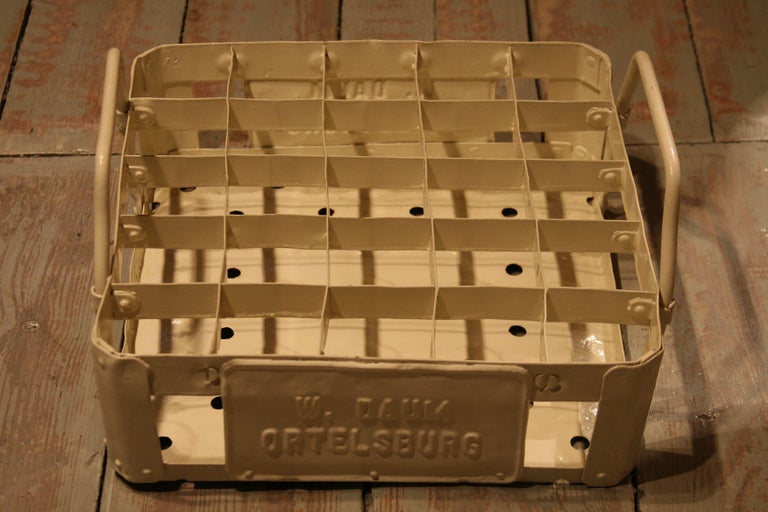 1930s Pair of Steel Walter Daum Ortelsburg Bottle Boxes For Sale at 1stDibs