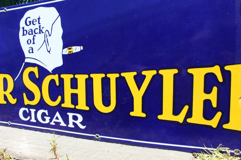1930s Peter Schuyler Cigar Advertising Sign For Sale at 1stDibs