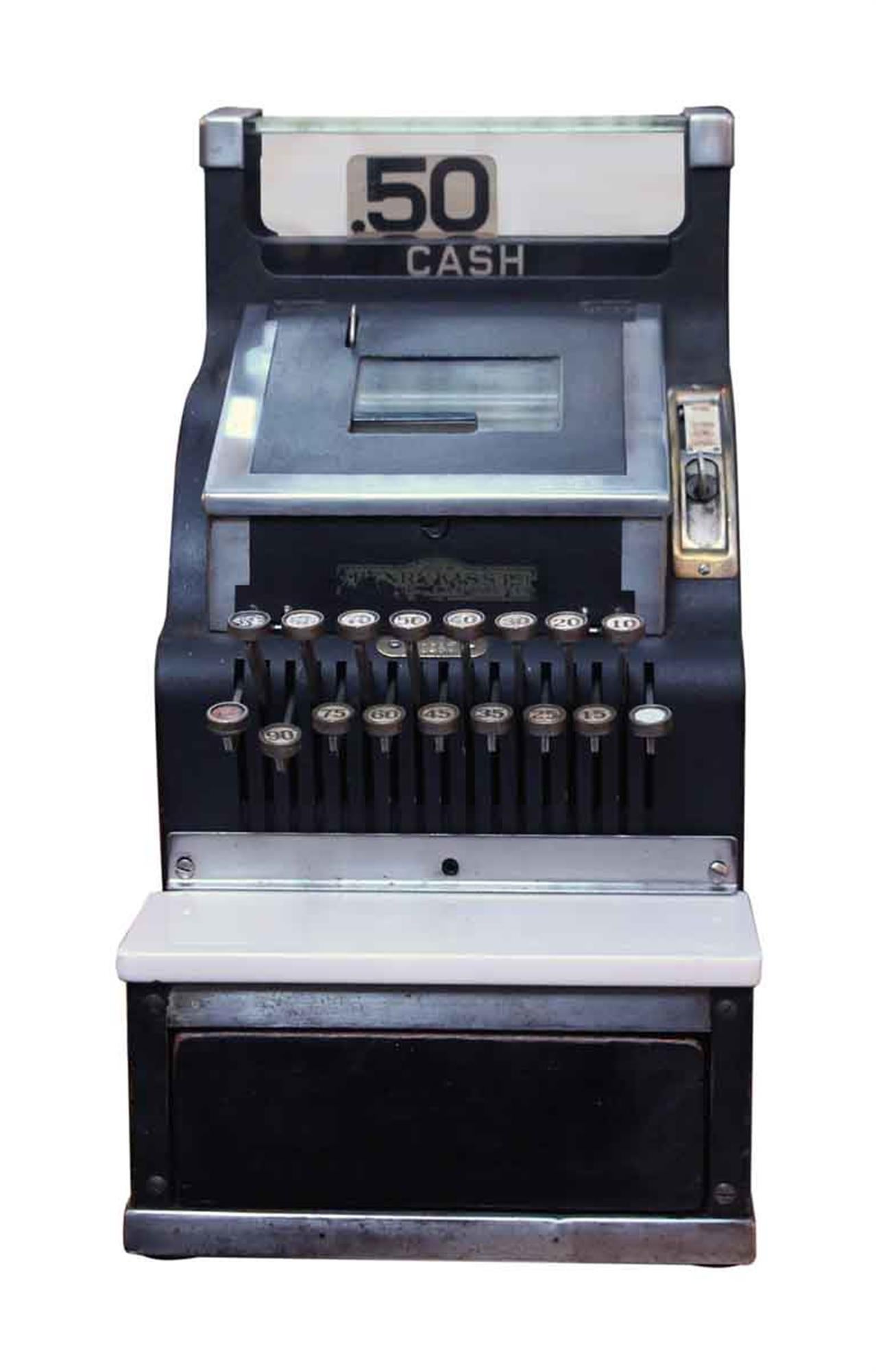 1930s Petite Black Metal Henry Kass Inc. Cash Register For Sale at ...