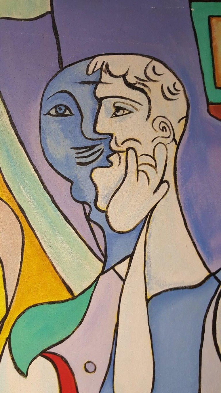 1930s Picasso Rendering by Artist Ray Martinez "The Sculptor" Oil on ...