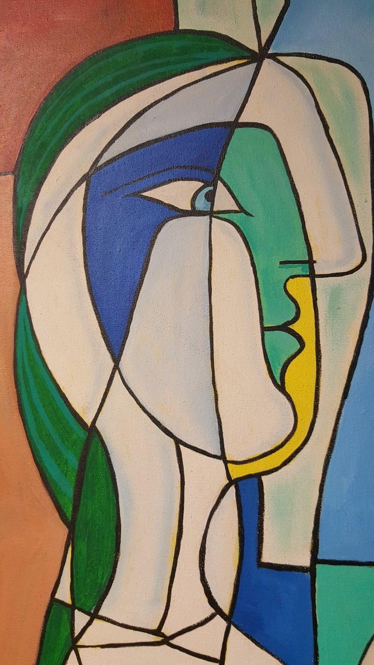 1930s Picasso Rendering by Artist Ray Martinez "The Sculptor" Oil on ...