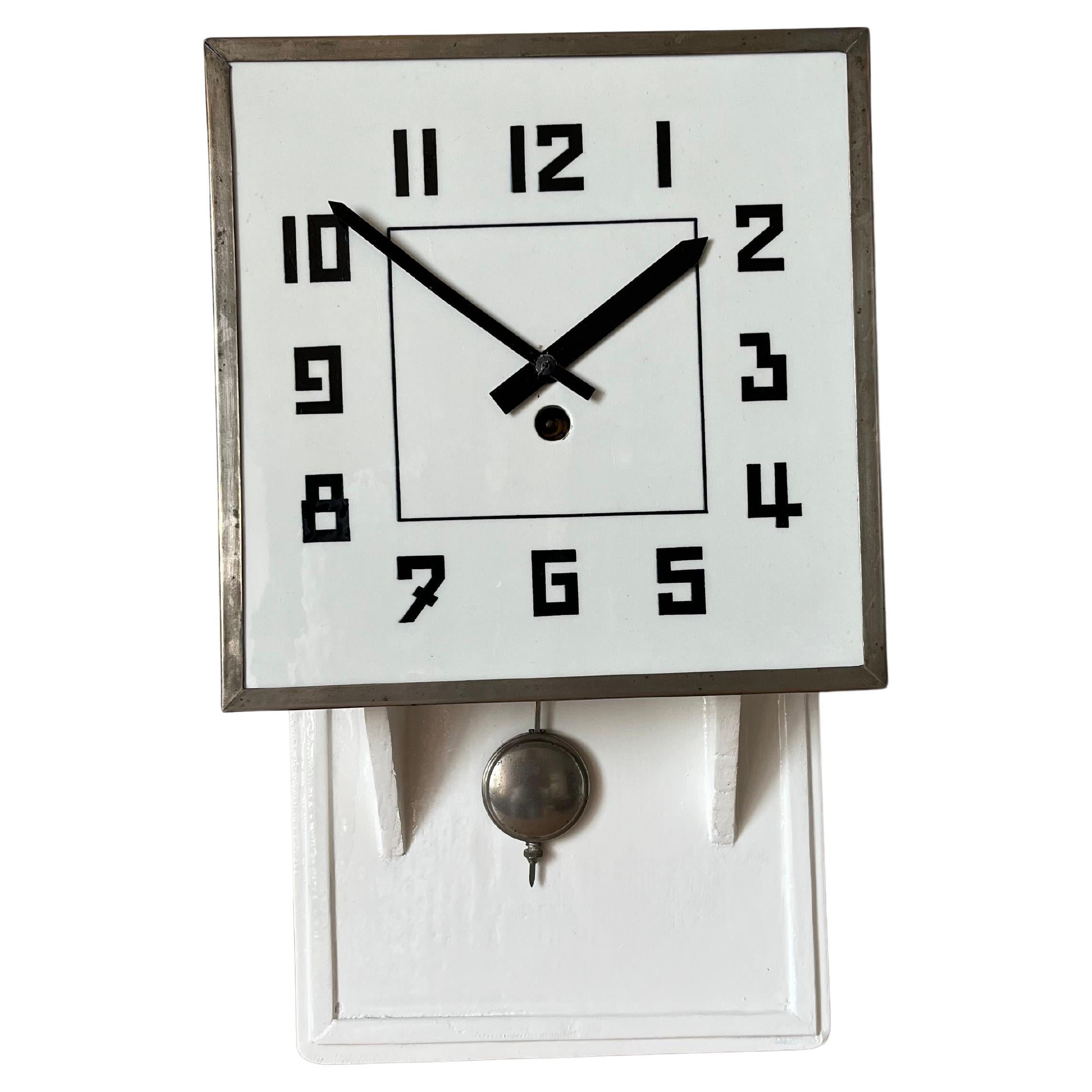 1930s Porcelain Wall Clock Art Deco, Germany For Sale at 1stDibs