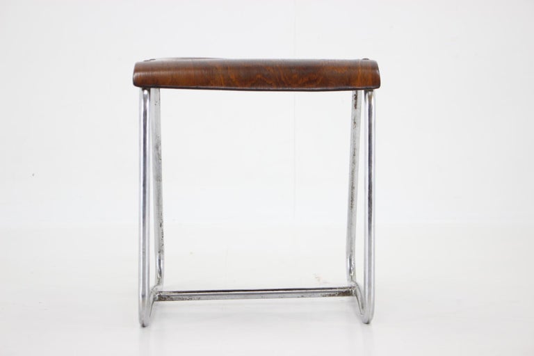 1930s, Rare Chrome Bauhaus Stool, Czechoslovakia For Sale at 1stDibs