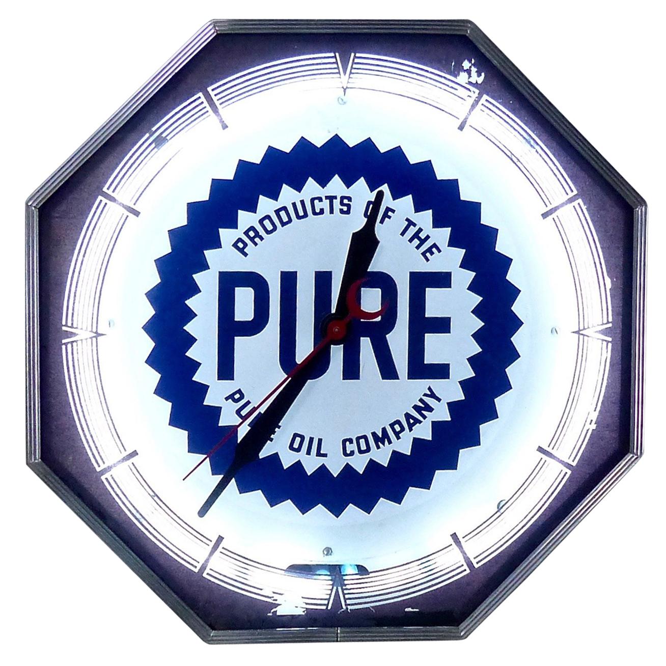 Hexagon Neon Clock - 4 For Sale on 1stDibs