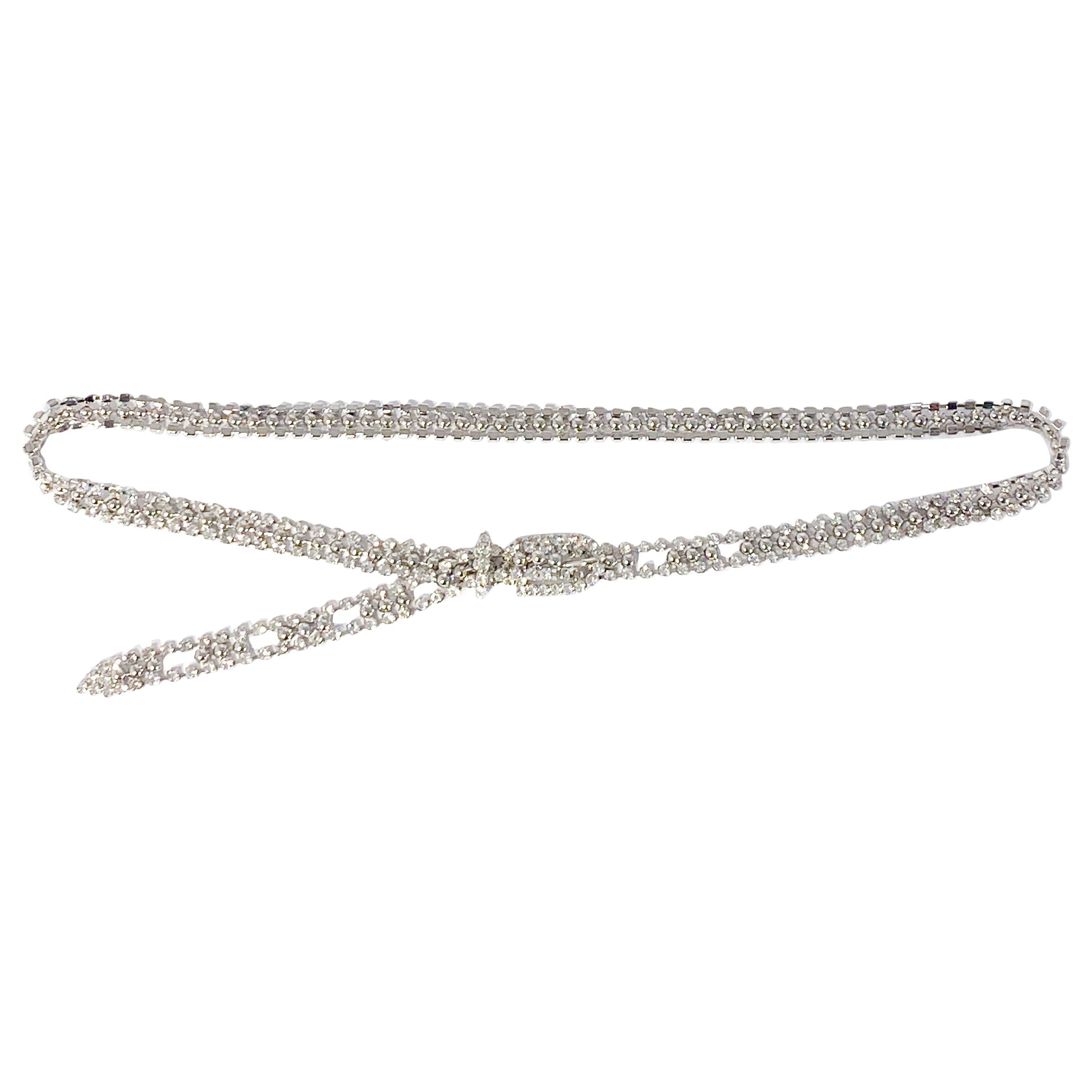 1930s Rhinestone and Silver-tone Belt at 1stDibs