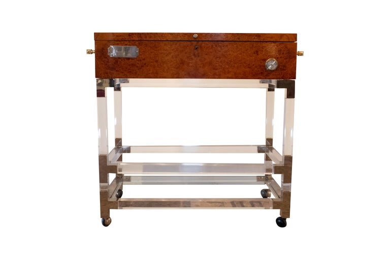 1930s Rolling Humidor with Brass Accents at 1stDibs