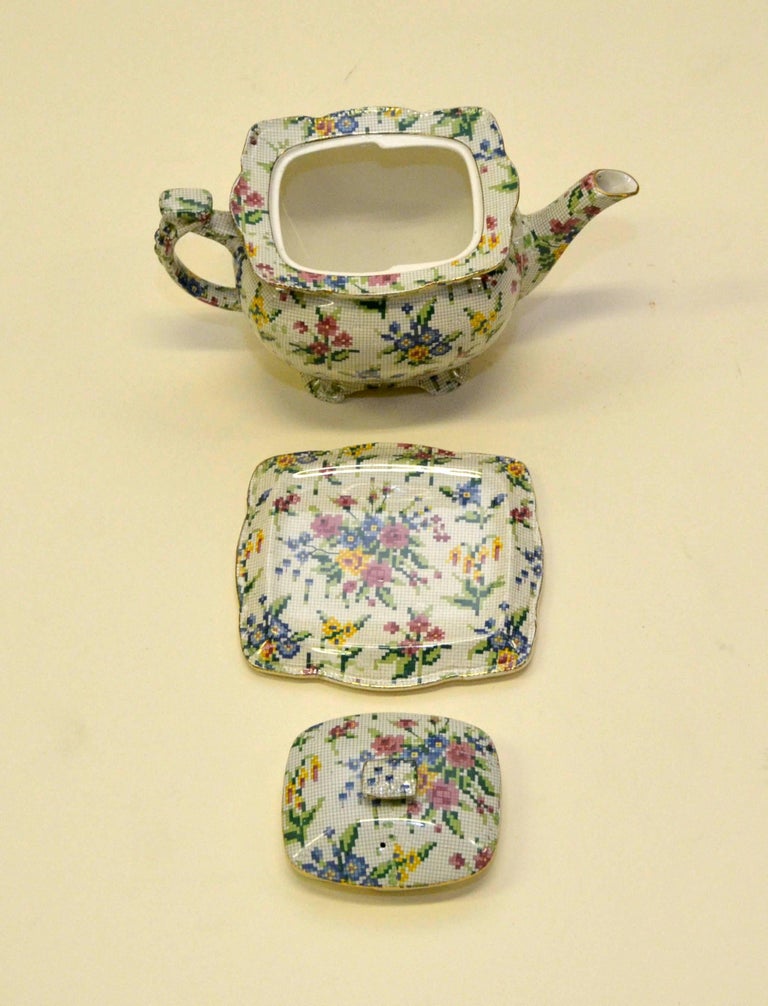 1930s Royal Winton Teapot Queen Anne Needlepoint Pattern Made in ...