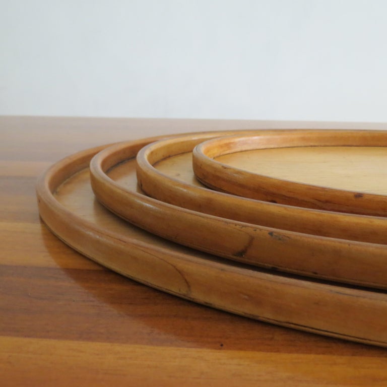 1930s set of 4 Birch Plywood Oval Serving Modernist Trays Aalto style ...