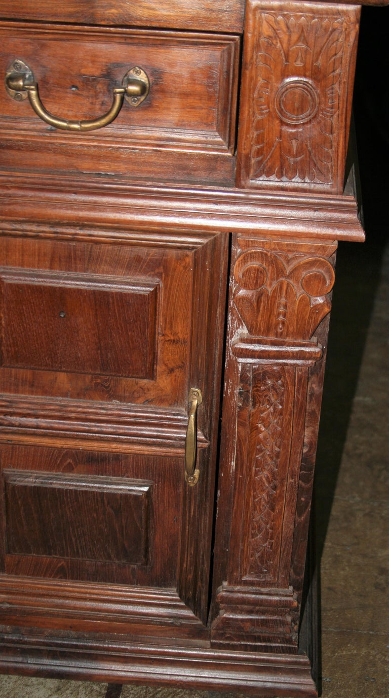 1930s Solid Teak Wood Custom Made British Colonial Nightstands at 1stDibs