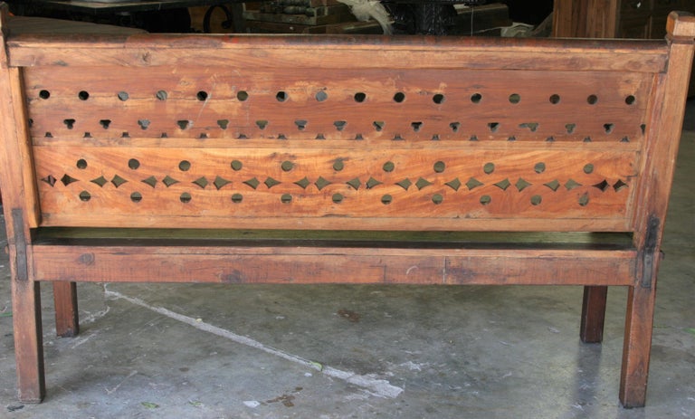 1930s Solid Teak Wood Rustic Style Dutch Colonial Farm Bench in Good ...