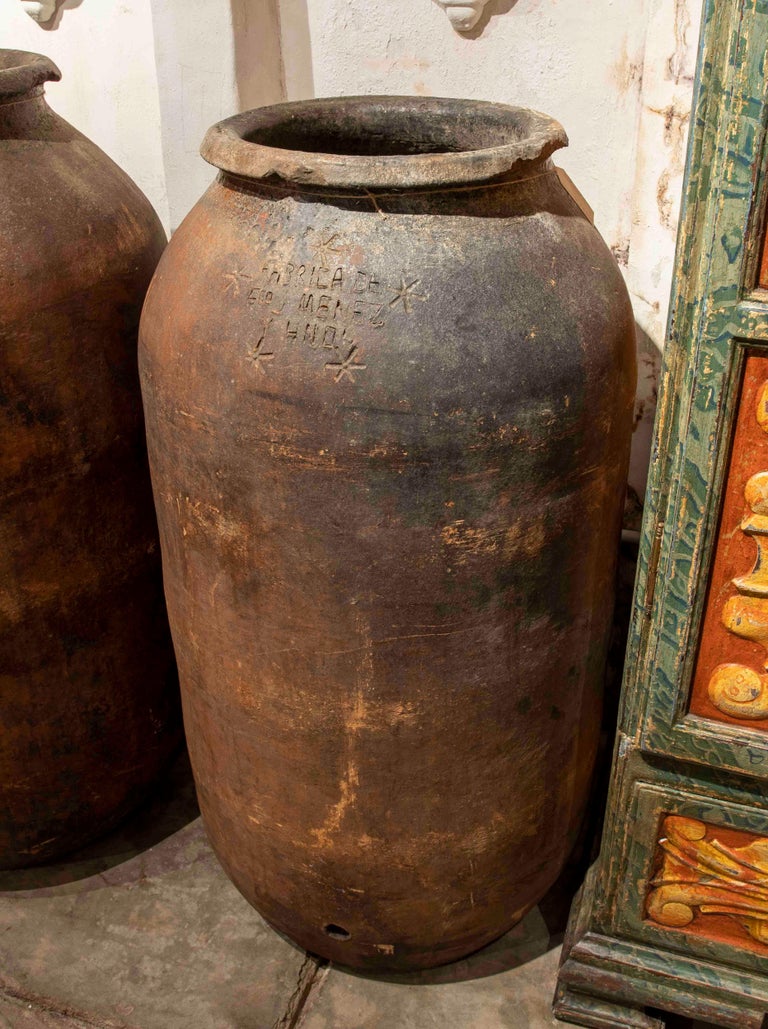 1930s Spanish Handmade Ceramic Wine Jar Sealed by the Manufacturer For ...