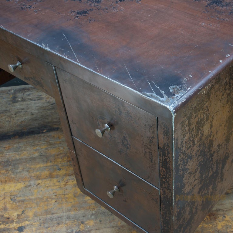 1930s Steel Waterfall Desk by Norman Bel Geddes Salvaged Vintage ...