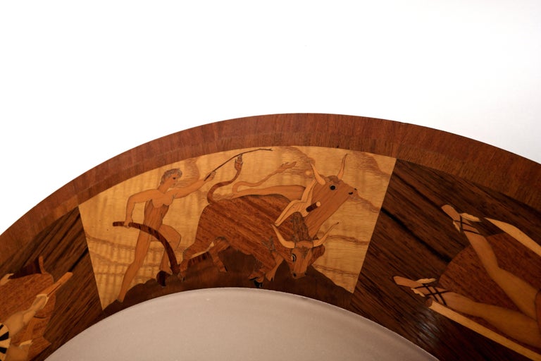 1930s Swedish Grace Greek Gods Wooden Flush Mount For Sale at 1stDibs