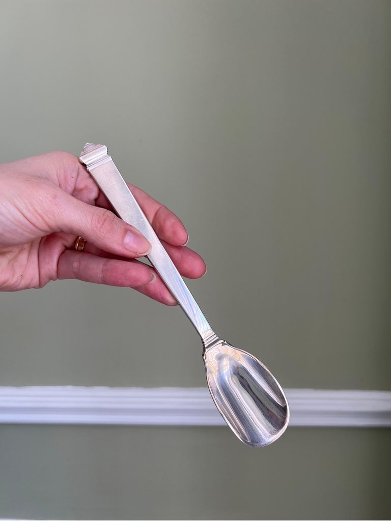 1930s Tiffany and Co Hampton Pattern Bone Marrow Spoon For Sale at 1stDibs