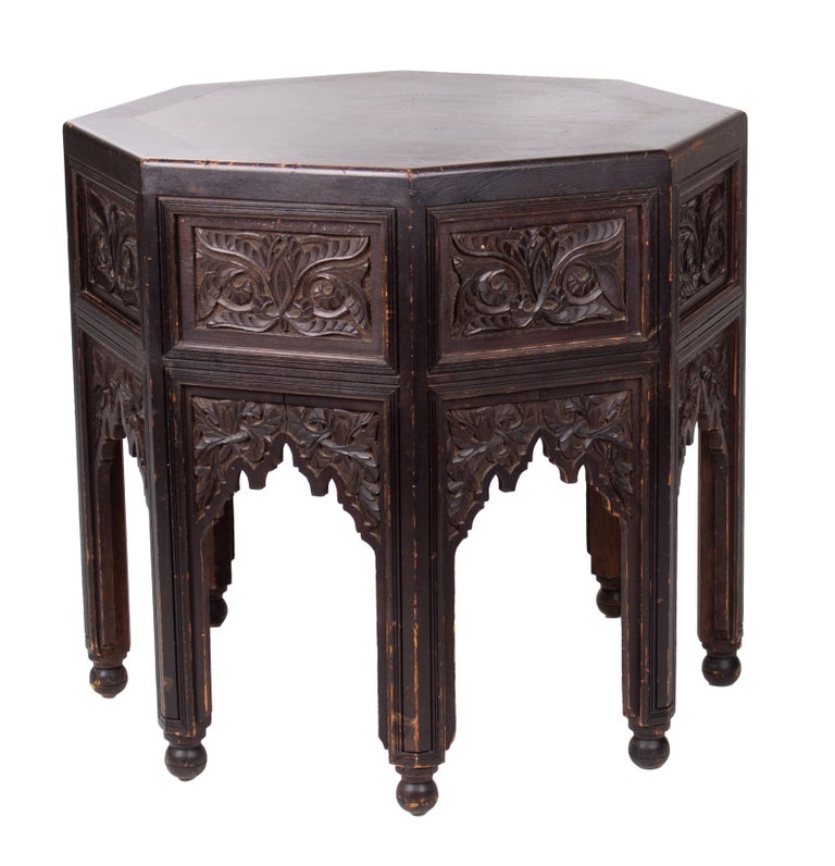 1930s Turkish Octagonal Hand Carved Wooden Table at 1stDibs | turkish ...