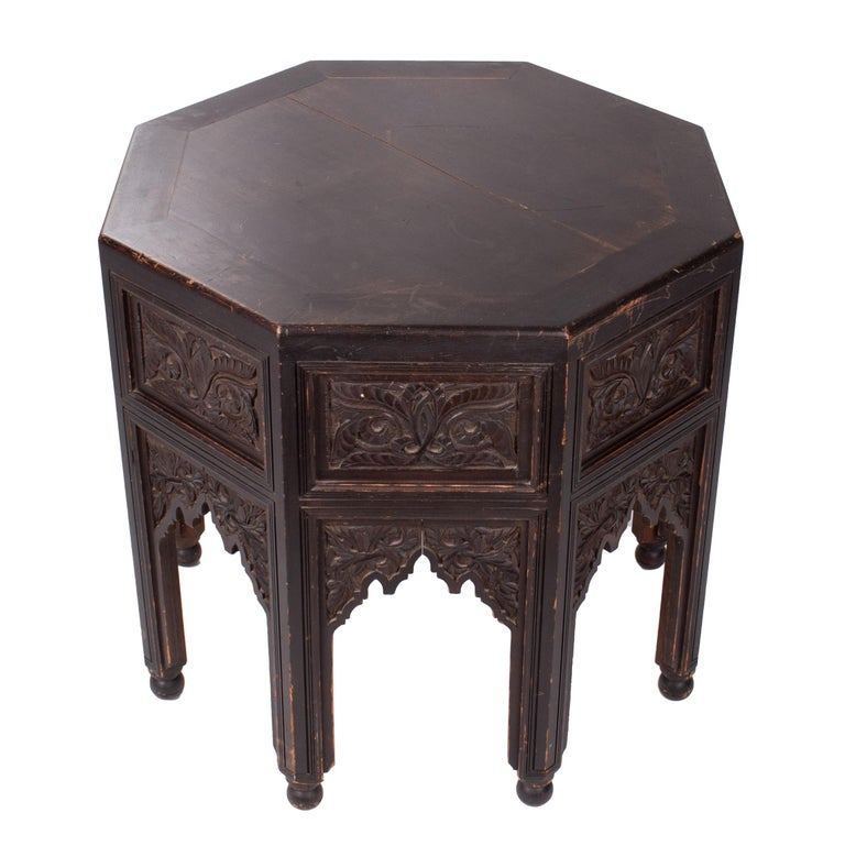 1930s Turkish Octagonal Hand Carved Wooden Table at 1stDibs | turkish ...