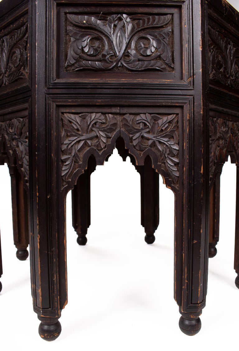 1930s Turkish Octagonal Hand Carved Wooden Table at 1stDibs | turkish ...
