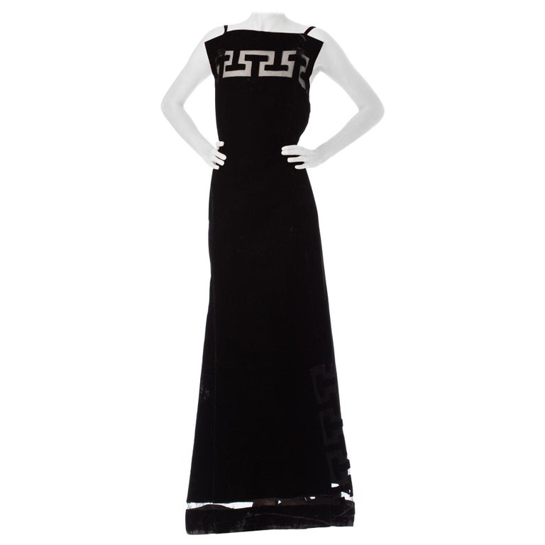 1930S Black Silk and Cotton Velvet Jacques Of Chicago Gown With Couture ...