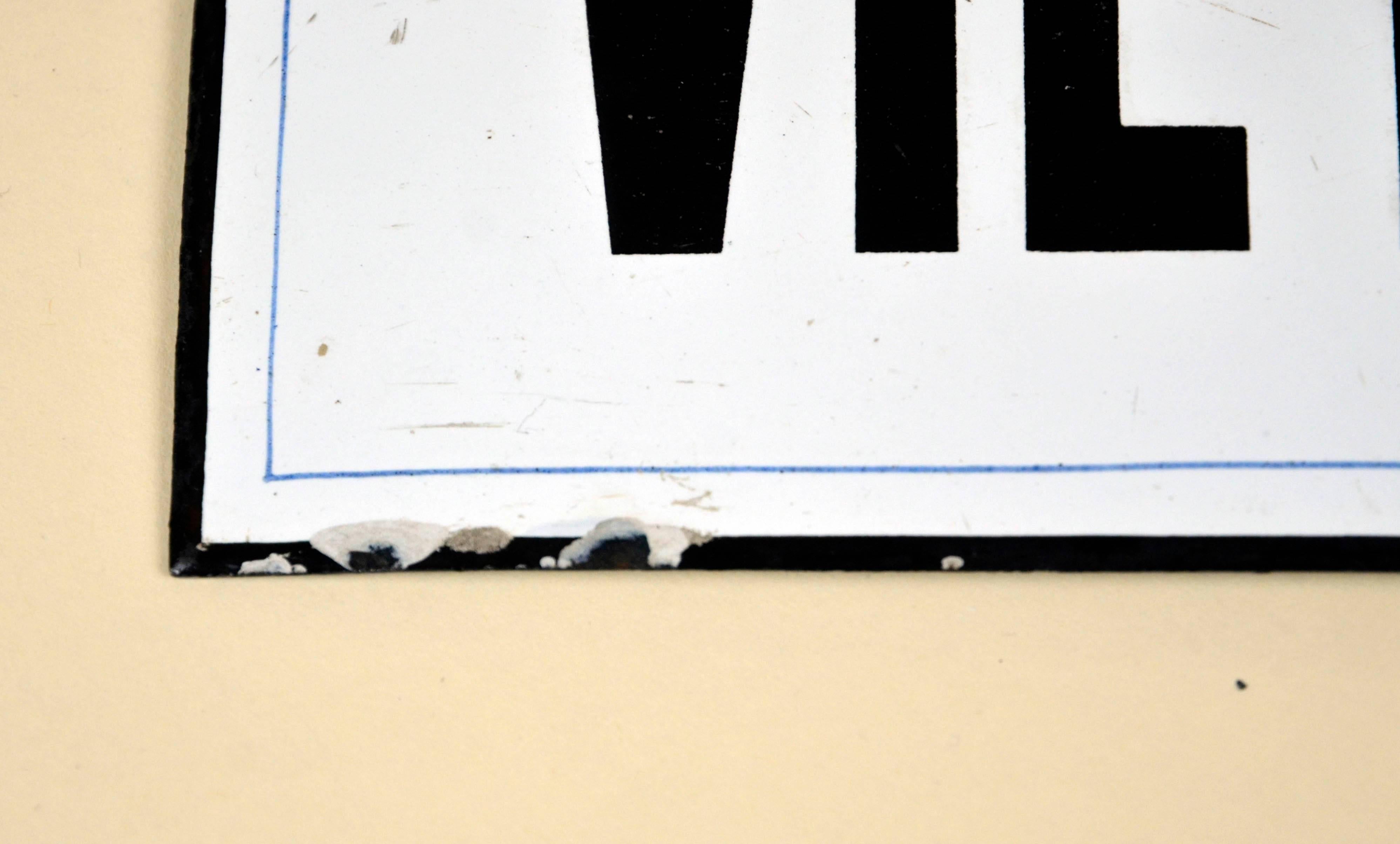 1930s Vintage Italian Enamel Metal Curved Sign Vietato Fumare or No ...