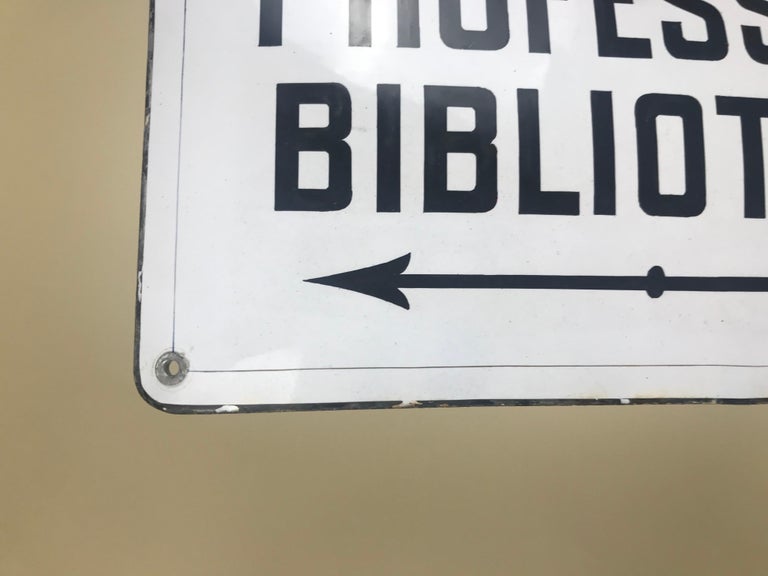 1930s Vintage Italian Enamel Metal Sign "Professori Biblioteca", School ...