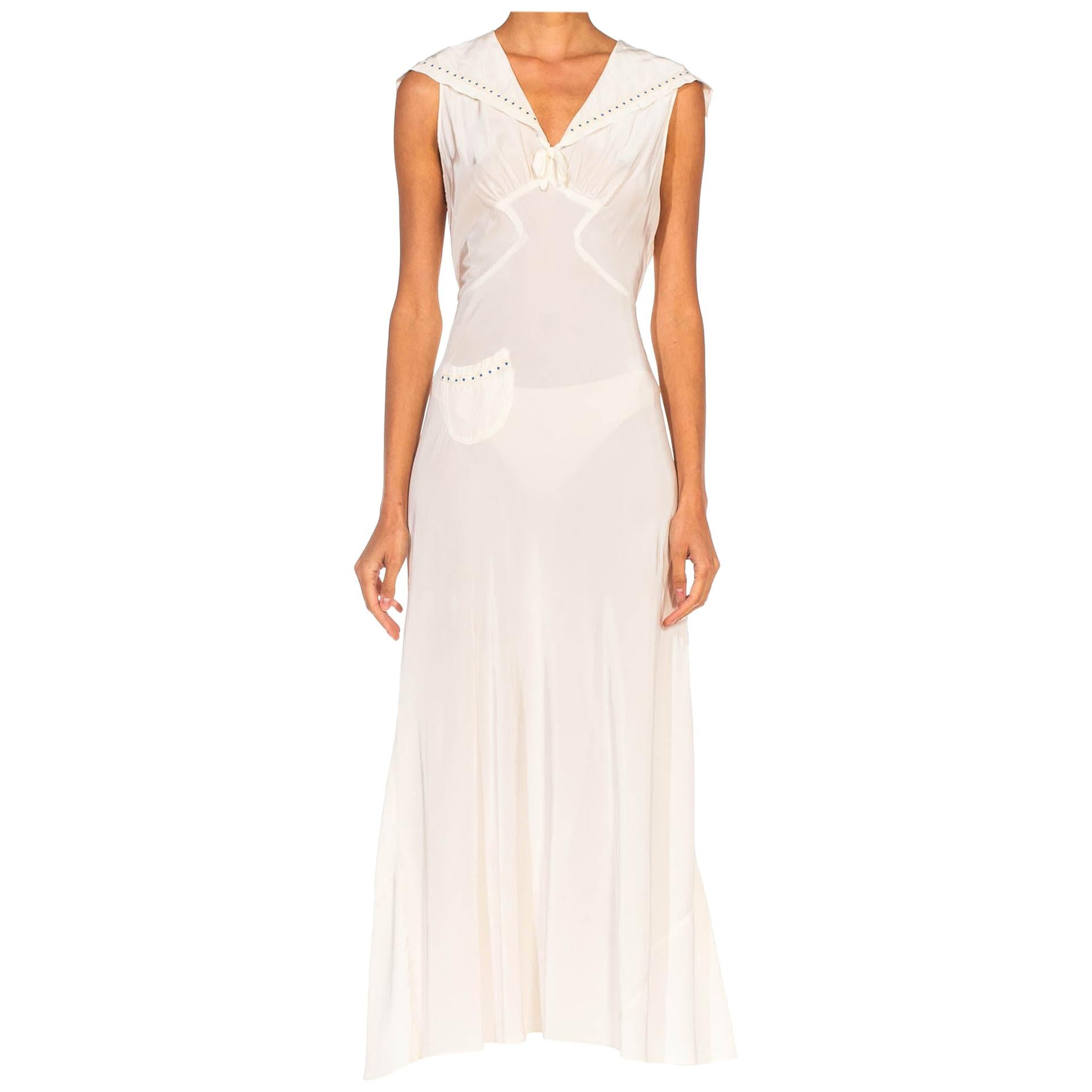 1930S Bias Cut Silk + Lace Negligee Slip Dress For Sale at 1stDibs ...
