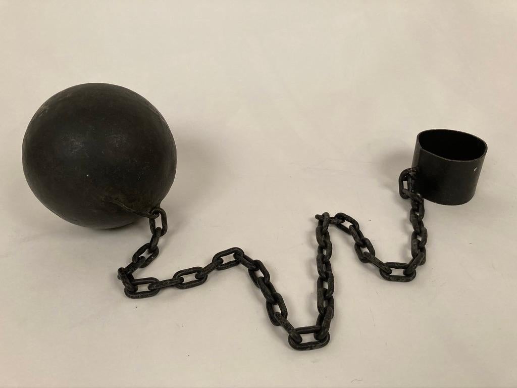 1930s Wrought Iron Ball and Chain Movie Prop at 1stDibs