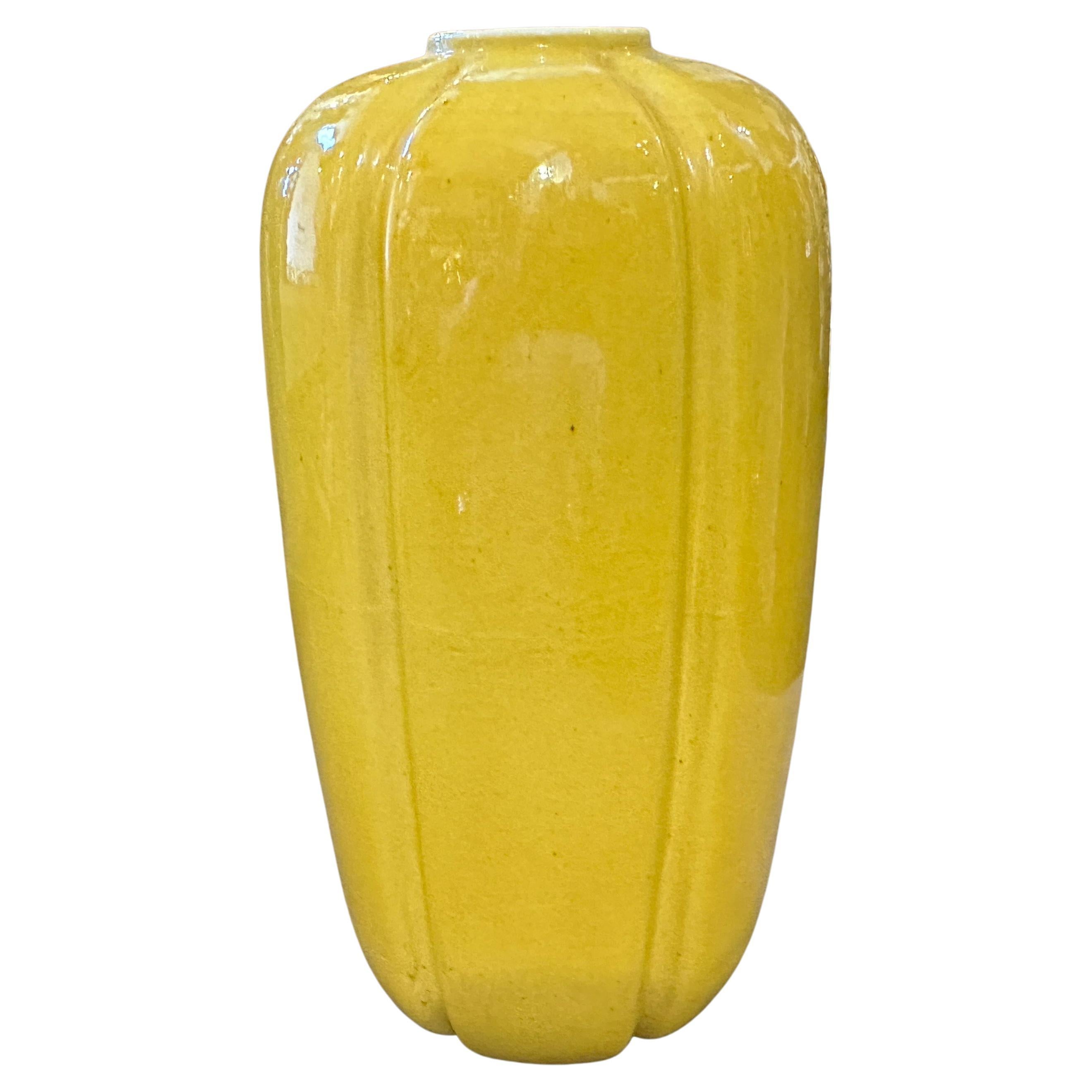 1930s Yellow Glazed Porcelain Chinese Vase at 1stDibs
