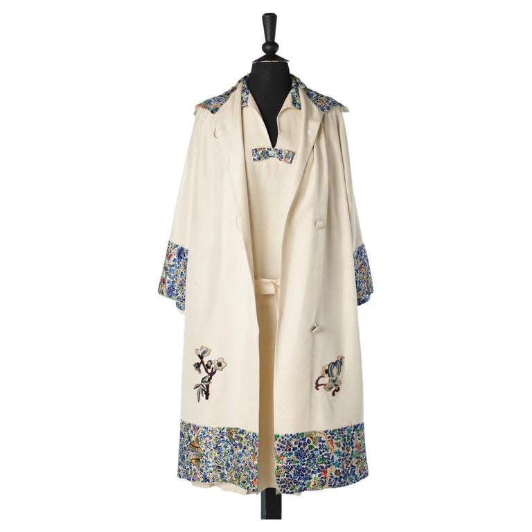 1930'sCocktail coat and dress ensemble in raw silk and silk threads ...