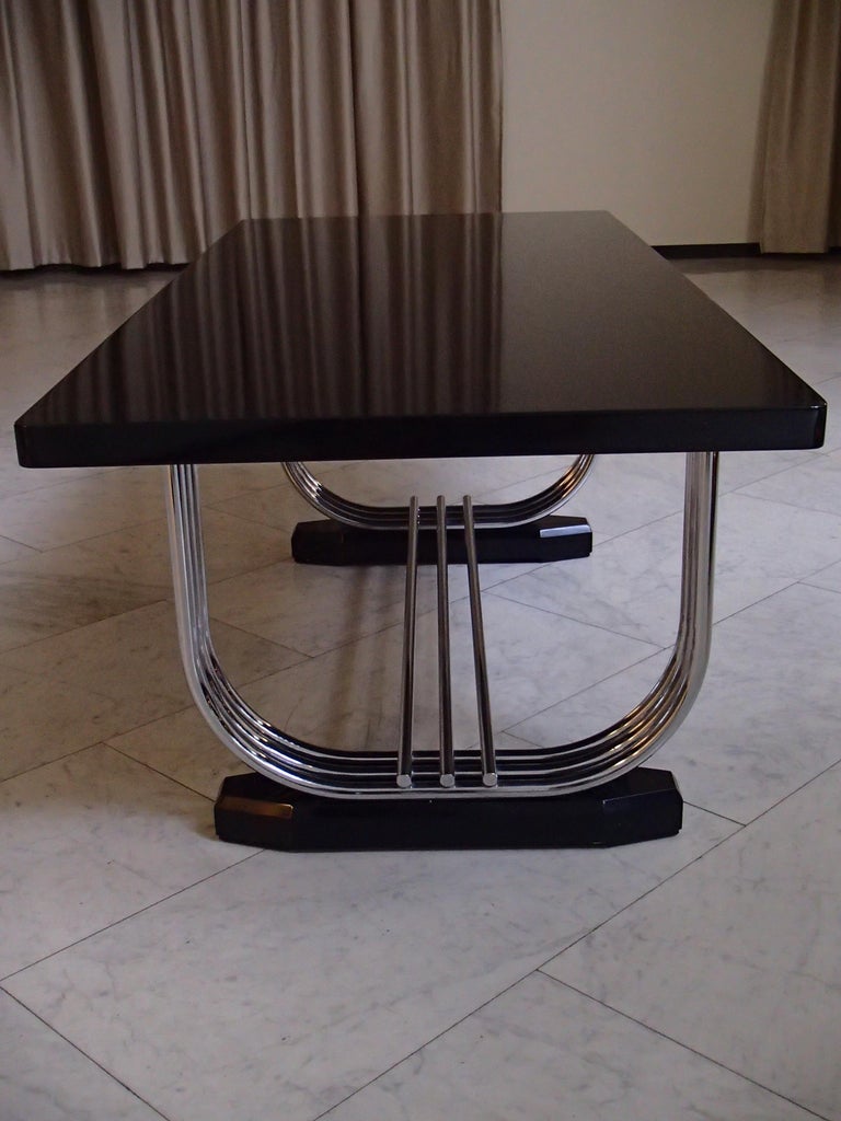 1930thies Tubular Chrome and Blck Top Table for Pel by Serge Chermayeff ...