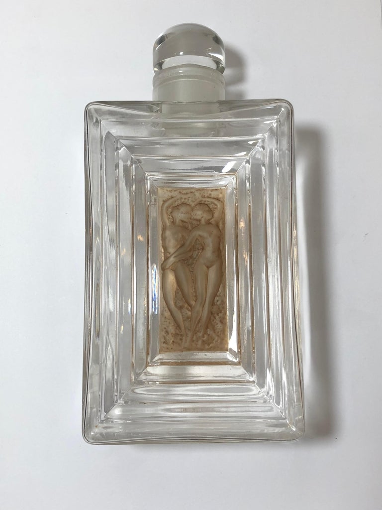 1931 Rene Lalique Duncan N°3 Perfume Bottle Clear and Stained Glass at ...