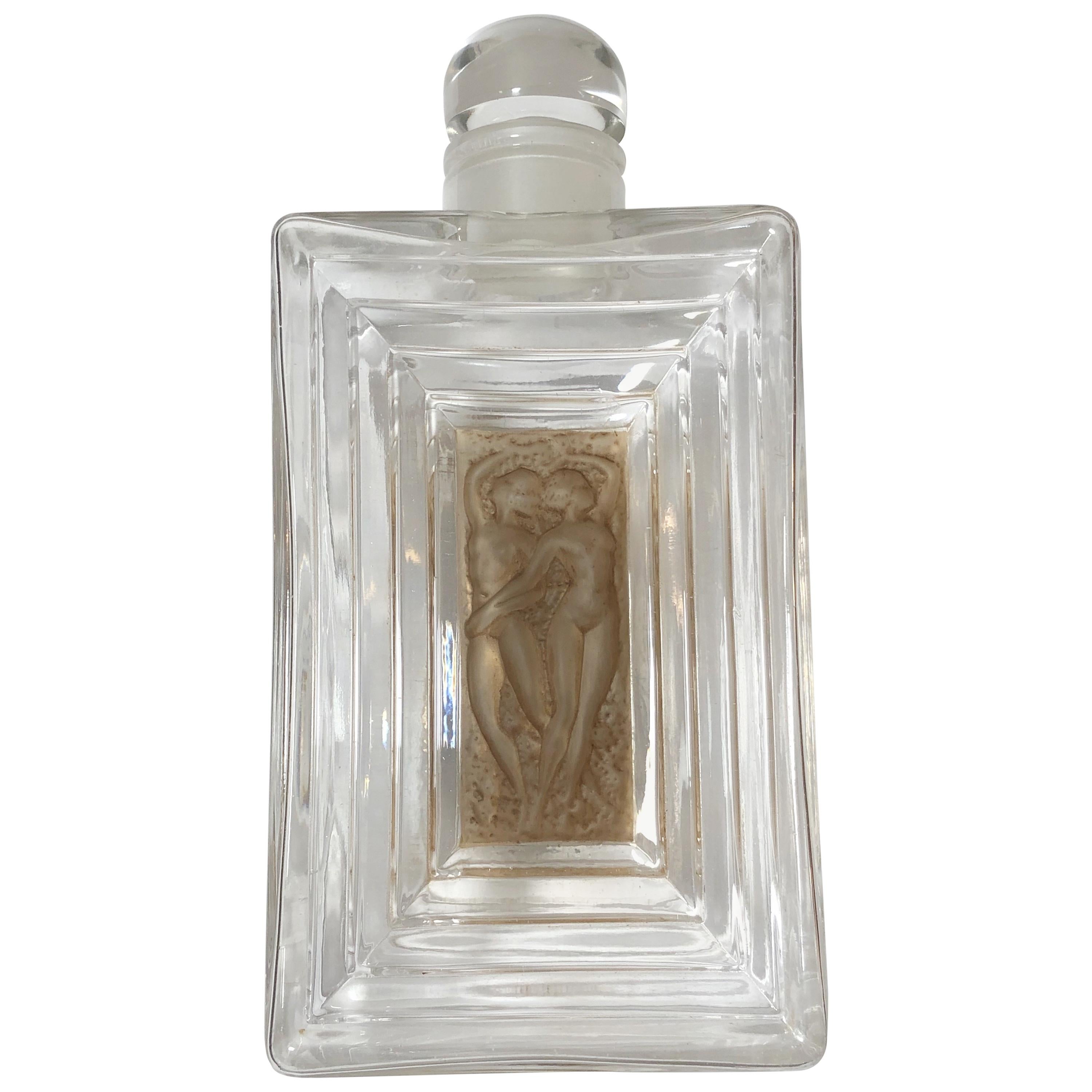 1931 Rene Lalique Duncan N°3 Perfume Bottle Clear and Stained Glass at ...