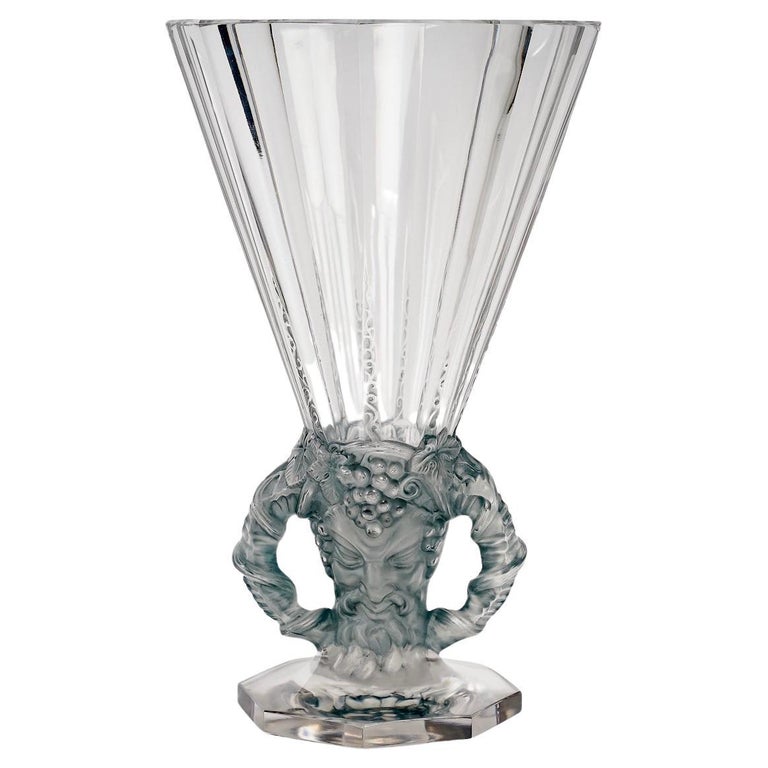 1931 René Lalique Faune Vase in Crystal with Blue Patina For Sale at ...