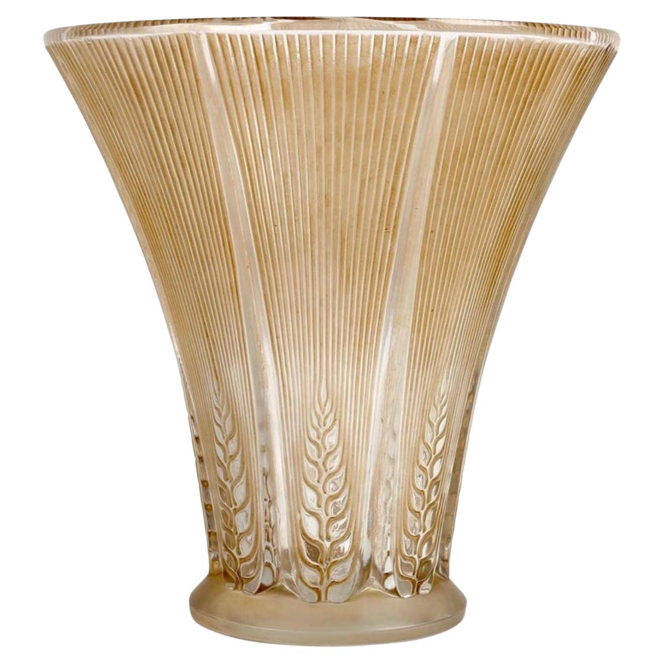 1912 René Lalique - Vase Six Figurines Glass With Sepia Patina For Sale ...
