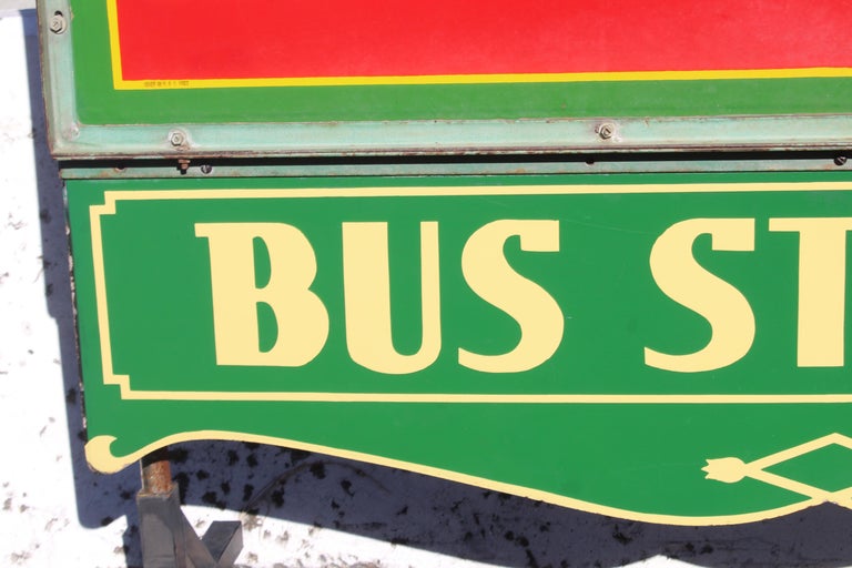 1932 Coca-Cola Porcelain Bus Station Sign For Sale at 1stDibs