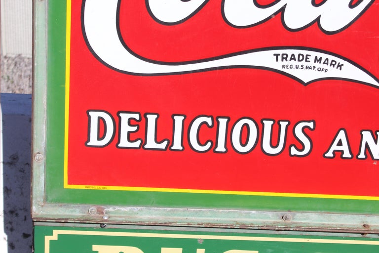 1932 Coca-Cola Porcelain Bus Station Sign For Sale at 1stDibs