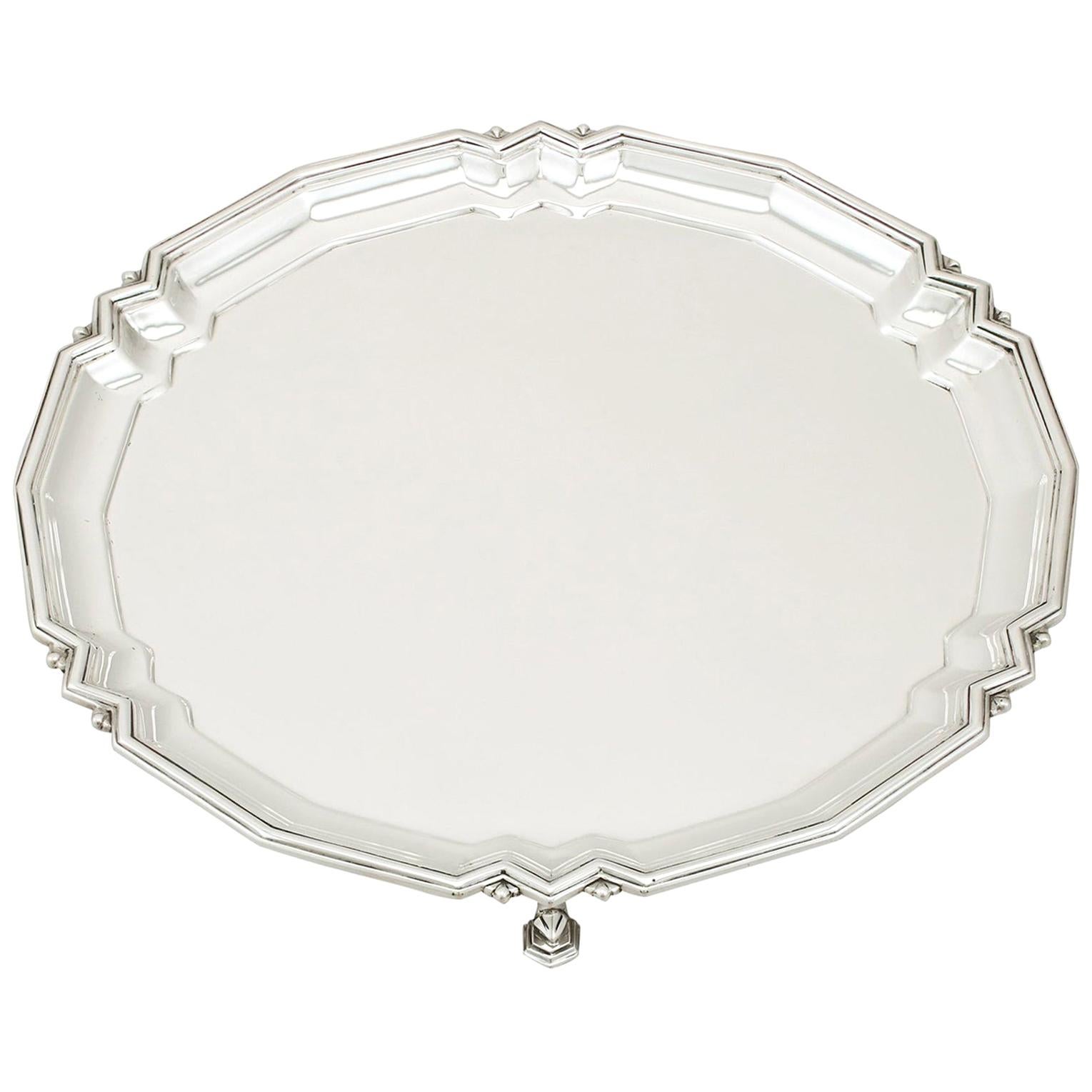 1890s Victorian Sterling Silver Salver For Sale at 1stDibs