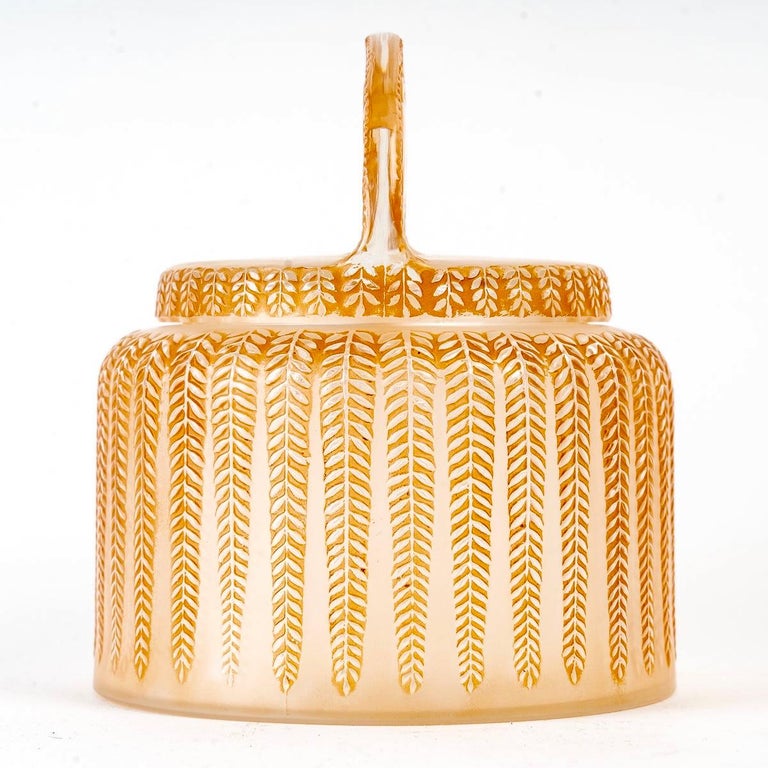 1933 René Lalique, Box Bombay Glass with Sepia Patina For Sale at 1stDibs