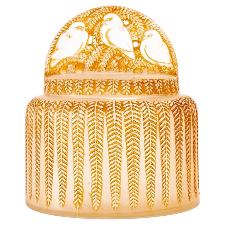 1933 René Lalique, Box Bombay Glass with Sepia Patina For Sale at 1stDibs