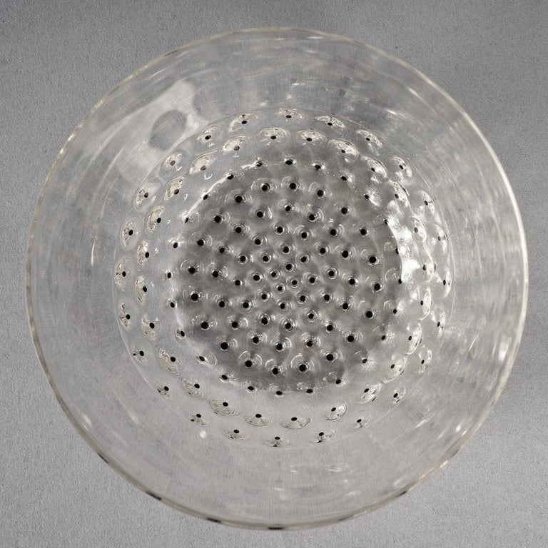 1934 René Lalique, Bowls Cups Cactus Clear Glass with Black Enamel, 3 ...