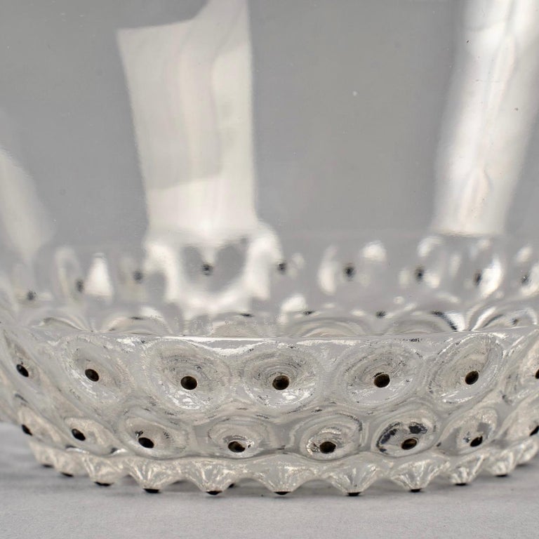 1934 René Lalique, Bowls Cups Cactus Clear Glass with Black Enamel, 3 ...