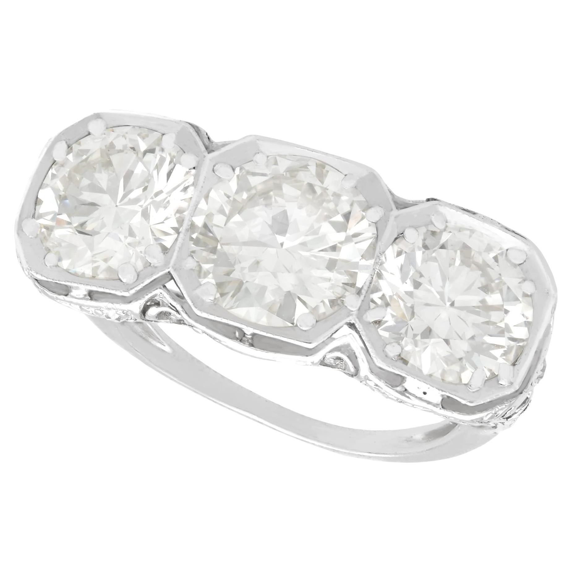 Antique 4.30 Carat Diamond and Platinum Trilogy Ring, circa 1910 at ...