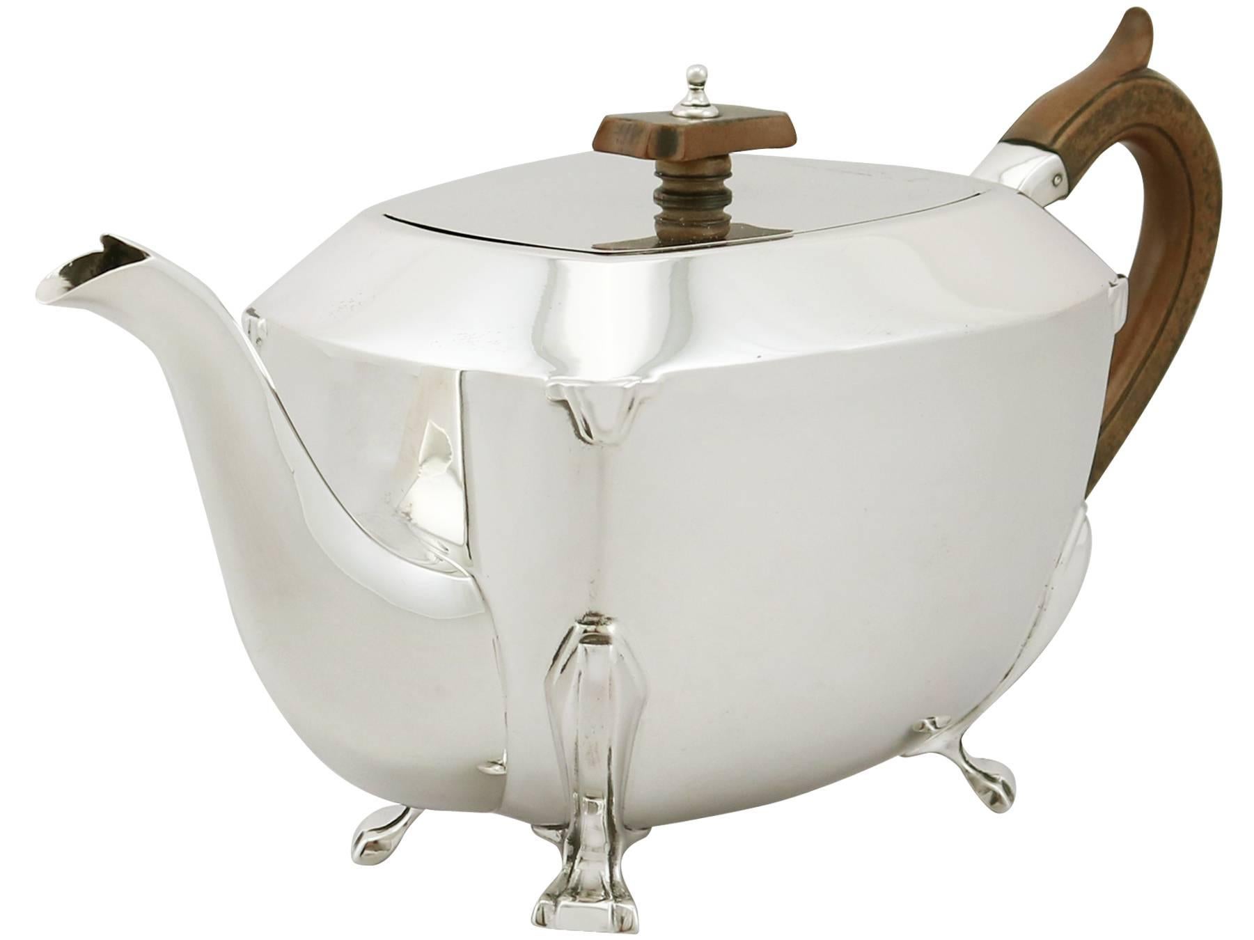 1936 Antique Sterling Silver Teapot at 1stDibs | a silver teapot turns ...