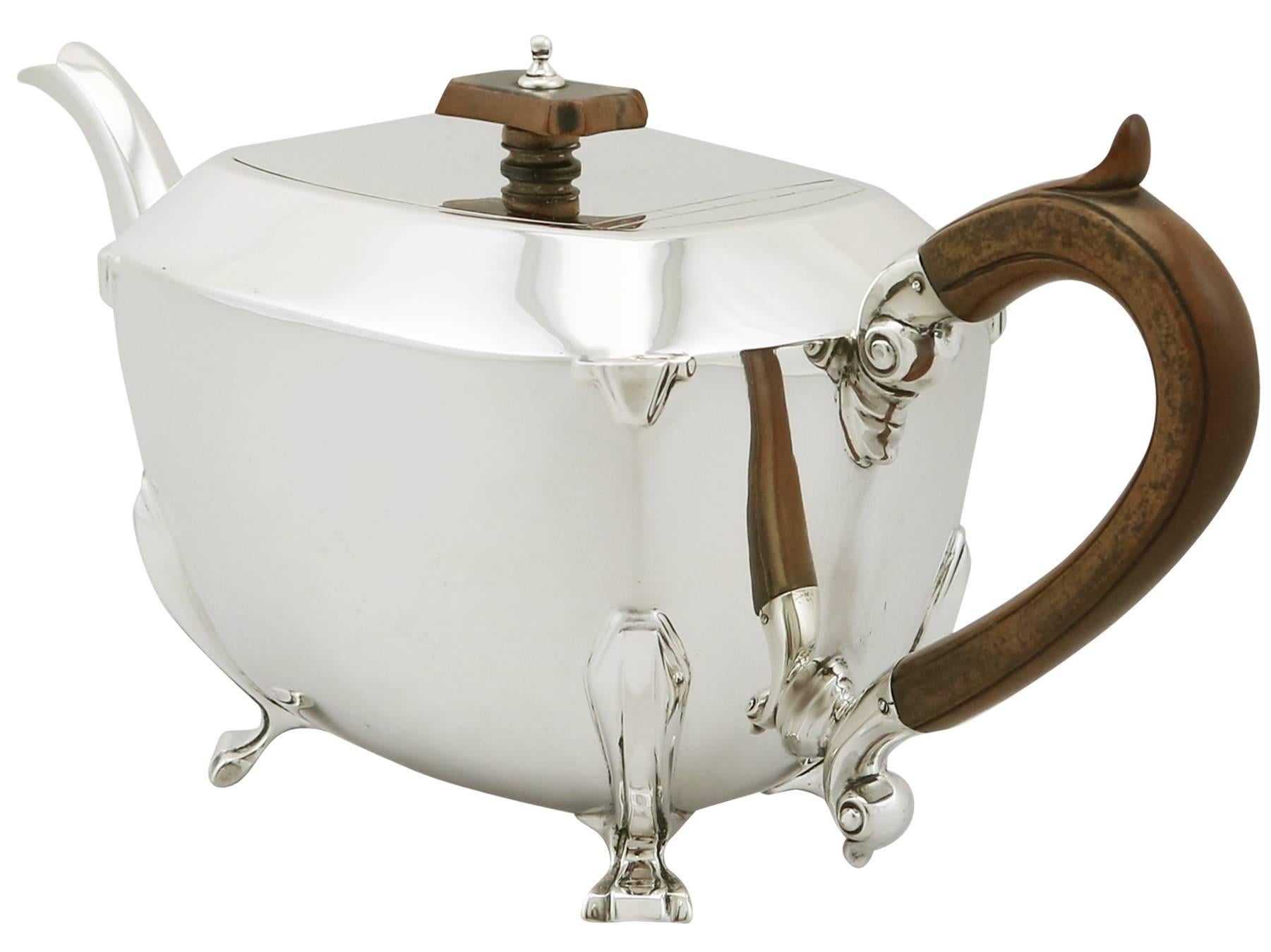 1936 Antique Sterling Silver Teapot at 1stDibs | a silver teapot turns ...