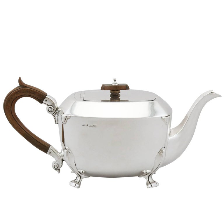 1936 Antique Sterling Silver Teapot at 1stDibs