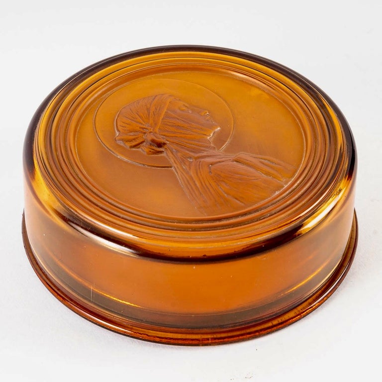 1936 René Lalique, Box Clos Sainte Odile Amber Glass For Sale at 1stDibs