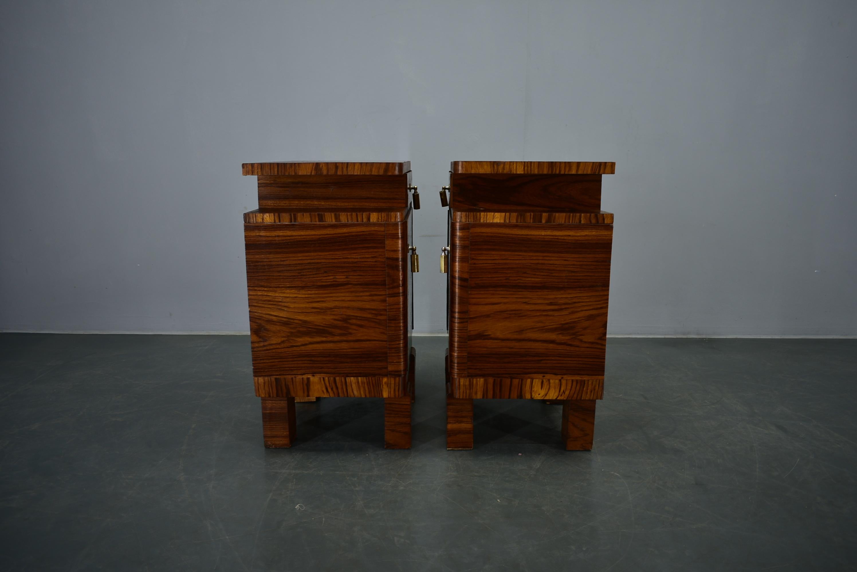 1937s Pair of Art Deco Bedside Tables, Czechoslovakia For Sale at 1stDibs