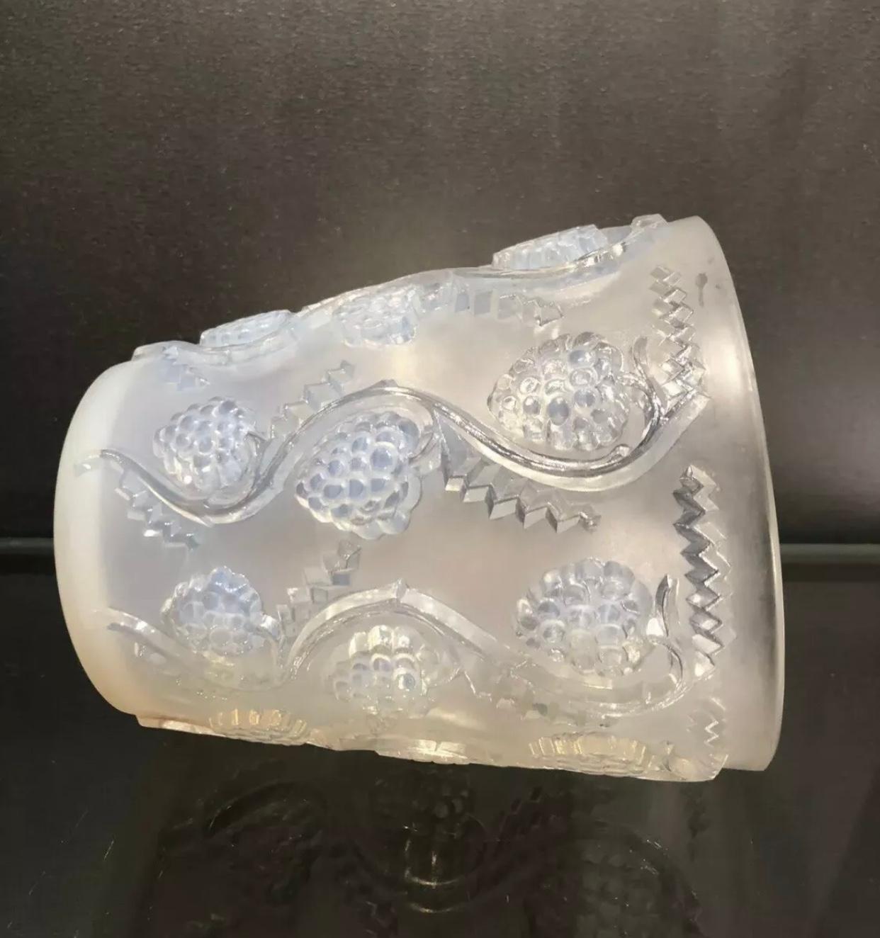 1938 René Lalique Muscat Vase in Opalescent Glass, Grapes at 1stDibs